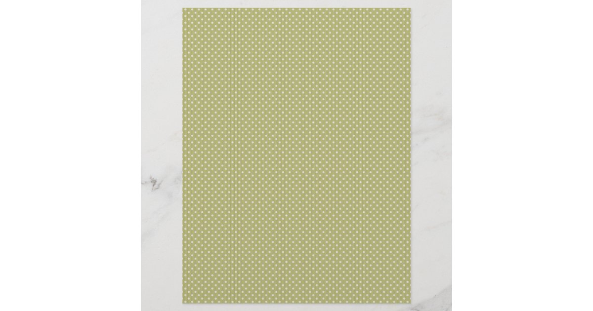 Sage Green Polka Dot Print Scrapbook Paper | Zazzle