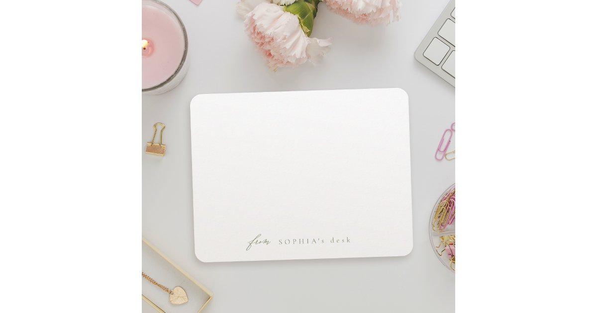 Sage Green Simply Elegant Personalized Stationery Note Card | Zazzle