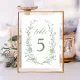 Sage Green Toile Classic Floral Wedding Table Number | Zazzle