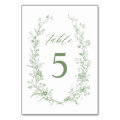 Sage Green Toile Classic Floral Wedding Table Number | Zazzle