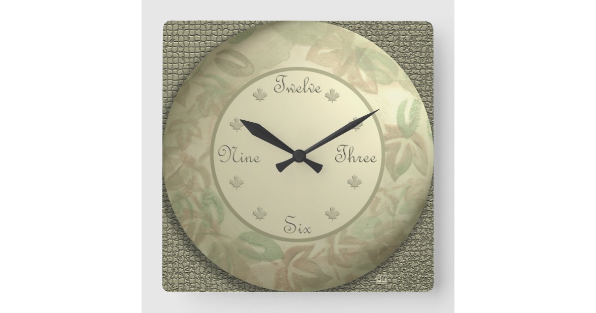 Sage green wall clock | Zazzle