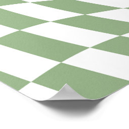 Sage Green Wedding Collection Check Checkered Poster | Zazzle