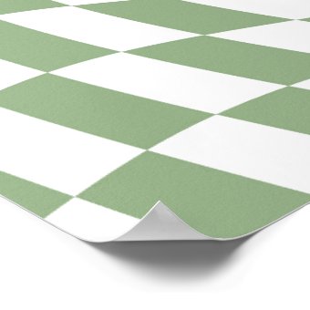 Sage Green Wedding Collection Check Checkered Poster | Zazzle