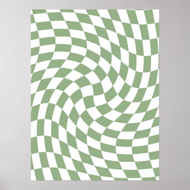 Sage Green Wedding Collection Check Checkered Poster | Zazzle