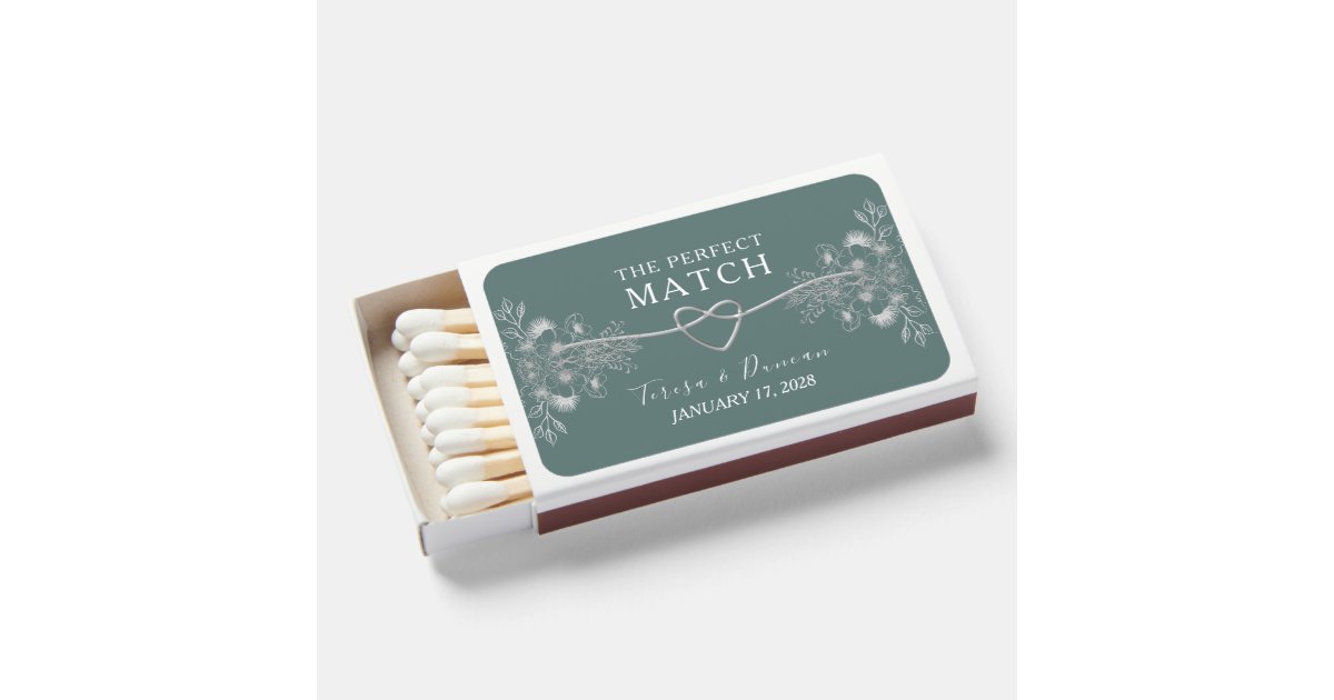Sage Green Wedding Matchboxes | Zazzle