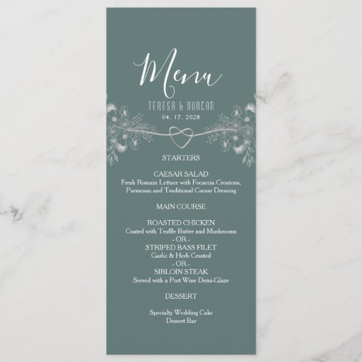 Sage Green Wedding Menu | Zazzle