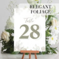 Sage Green Wedding Table Number Greenery | Zazzle