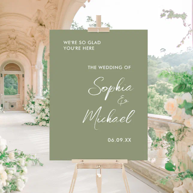 Sage Green Wedding Welcome Acrylic Sign | Zazzle