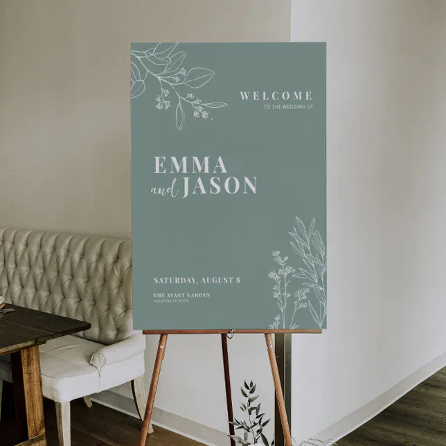 Sage Green Wedding Welcome sign | Zazzle