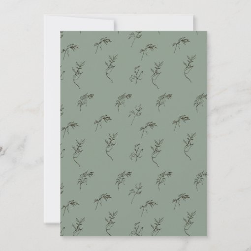 Sage Green White fig floral monogram couples Invitation | Zazzle