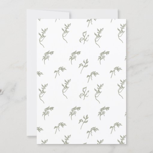 Sage Green White floral border monogram crest Invitation | Zazzle