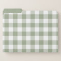 Sage Green White Rustic Gingham Check Farmhouse File Folder | Zazzle