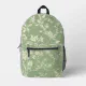 Sage Green Wildflower Boho Elegant Spring Floral Printed Backpack | Zazzle