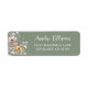 Sage Green Wildflower Floral Return Address Label | Zazzle