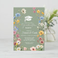 Sage Green Wildflower Garden Twin Graduation Invitation | Zazzle