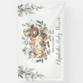 Sage Green Woodland Forest Animals Baby Welcome Banner | Zazzle