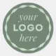 Sage Minimalist Logo Scalloped Circle Sticker | Zazzle