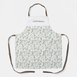 Sage modern minimal botanical elegant personalized apron | Zazzle