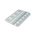 Sage & Navy Blue Native American Pattern Bath Mat | Zazzle