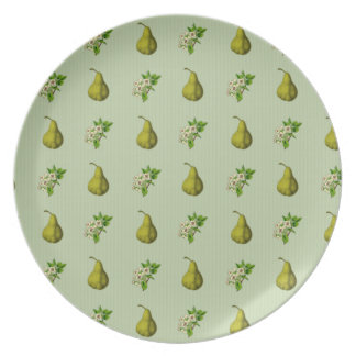 Sage Pear Pattern Dinner Plate
