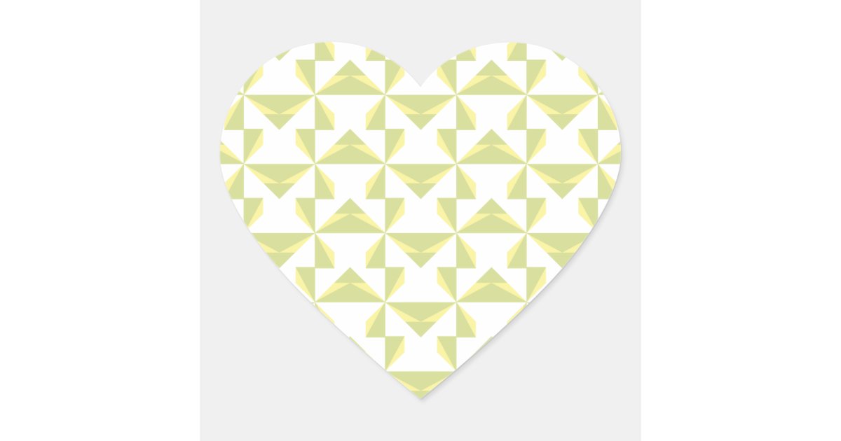 Sage Pinwheels Heart Sticker | Zazzle