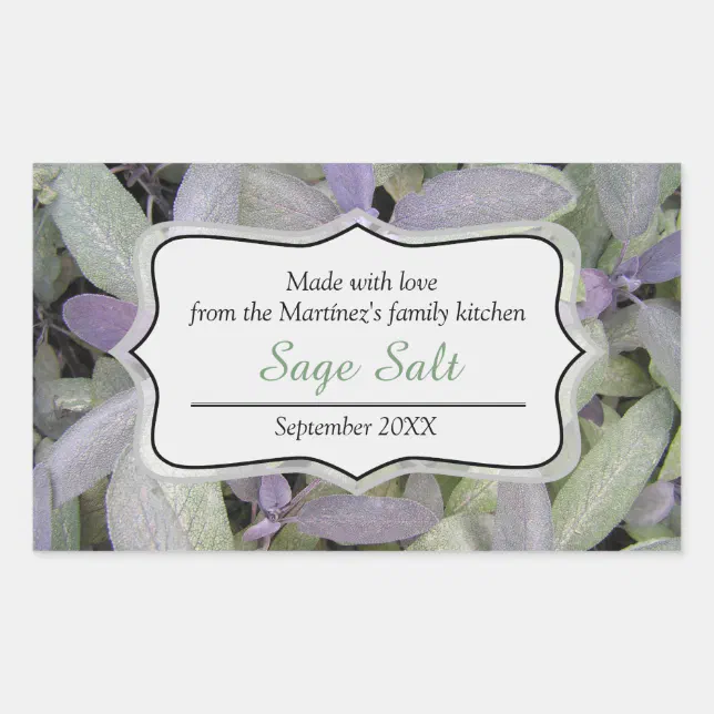 Sage salt or other sage preserves label stickers | Zazzle