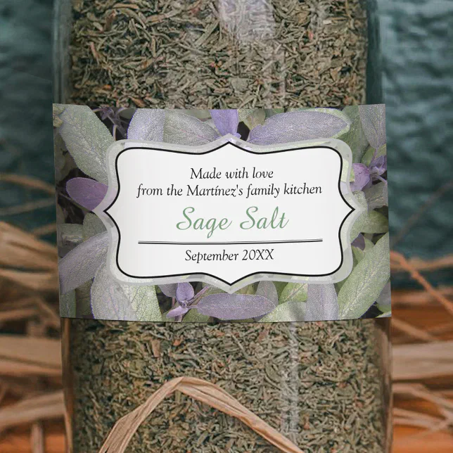 Sage salt or other sage preserves label stickers | Zazzle