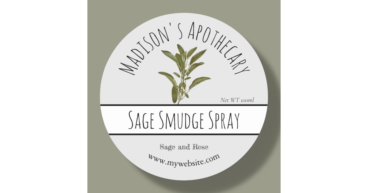 Sage Smudge Spray Product Labels | Zazzle