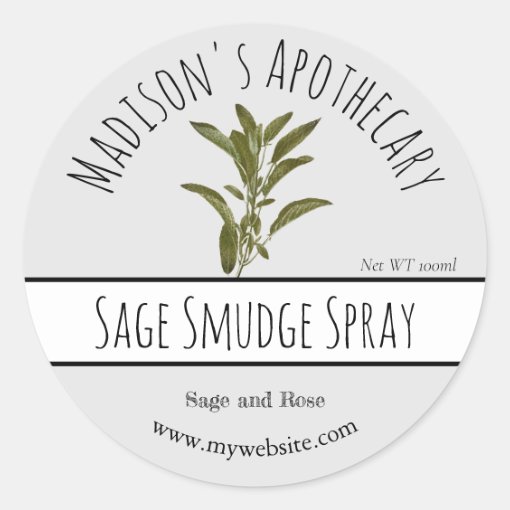 Sage Smudge Spray Product Labels | Zazzle