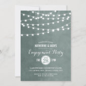 Sage String Lights Engagement Party Invitation | Zazzle