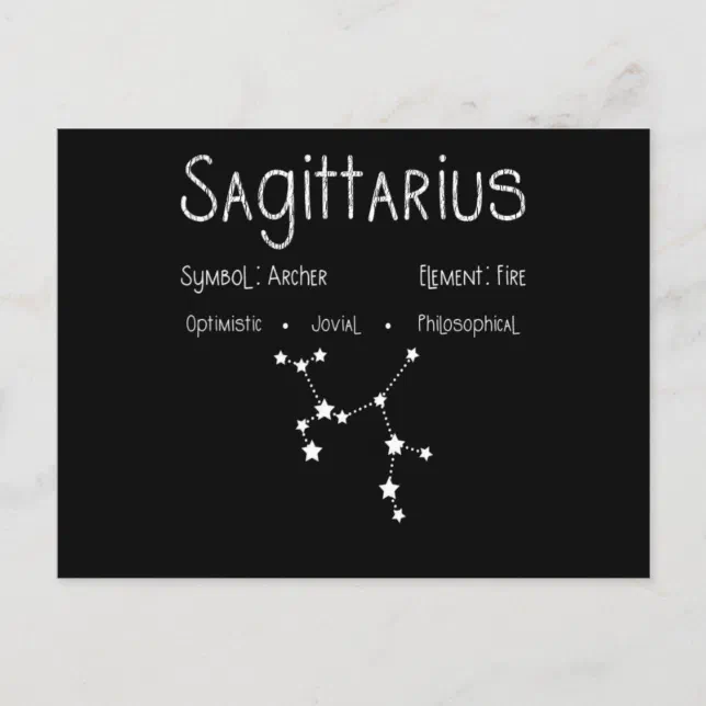 Sagittarius Horoscope Astrology Star Sign Birthday Postcard | Zazzle