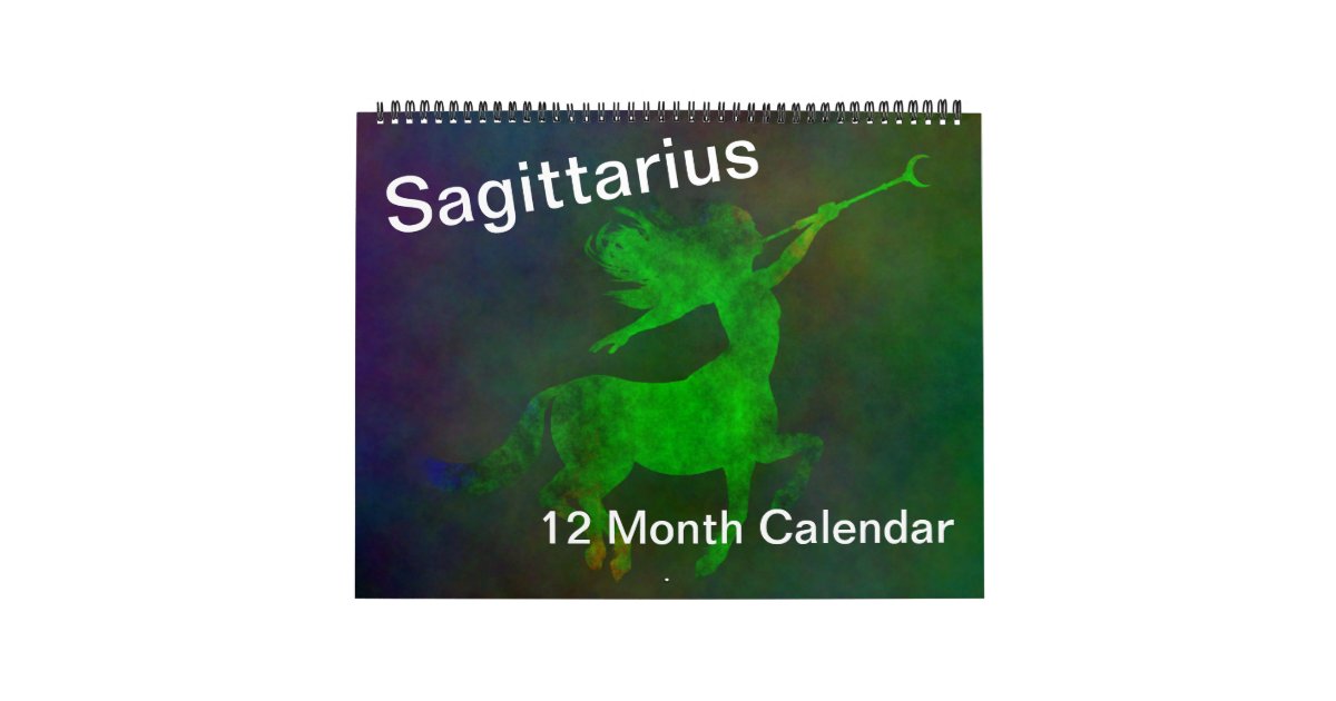 Sagittarius Zodiac December Colorful Sign Symbols Calendar | Zazzle