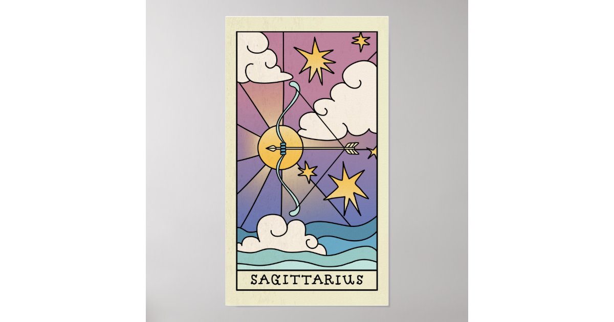 Sagittarius Zodiac Sign Abstract Art Poster | Zazzle