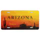 Saguaro Cactus Arizona Sunset Red Orange & Yellow License Plate | Zazzle