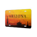 Saguaro Cactus Arizona Sunset Red Orange & Yellow License Plate | Zazzle