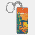 Saguaro National Park Arizona Vintage Double Sided Keychain | Zazzle