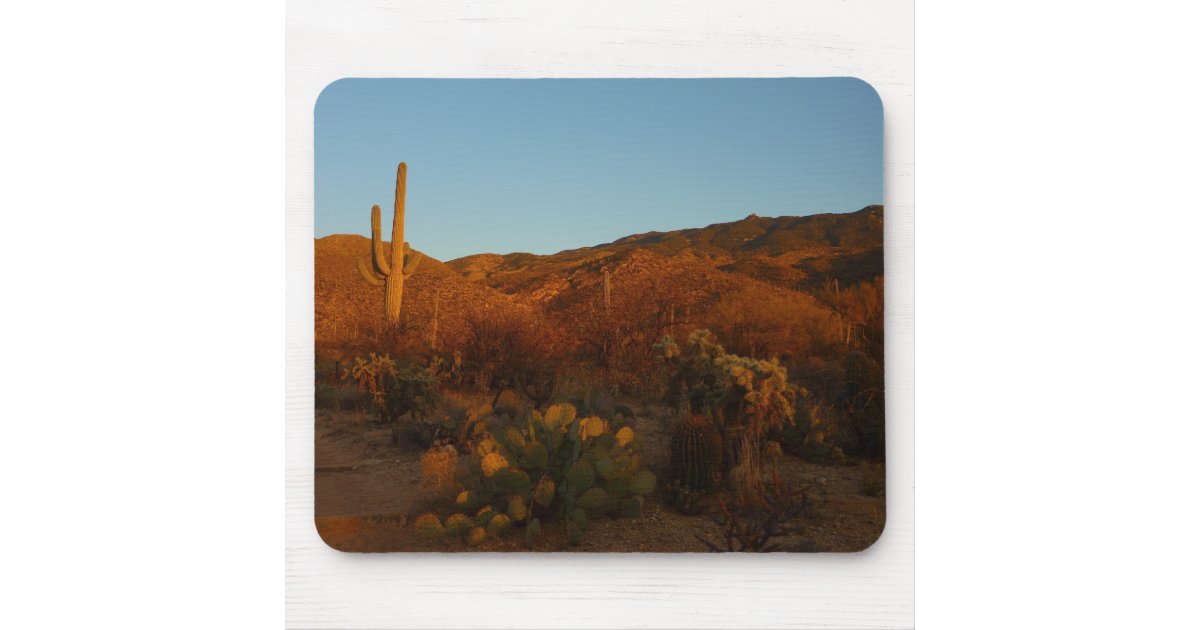 Saguaro Sunset I Arizona Desert Landscape Mouse Pad | Zazzle