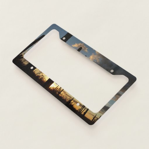 Saguaro Sunset II Arizona Desert Landscape License Plate Frame | Zazzle