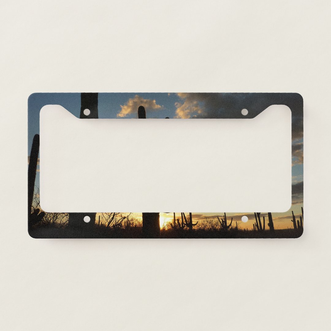 Saguaro Sunset II Arizona Desert Landscape License Plate Frame | Zazzle