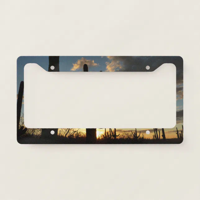 Saguaro Sunset II Arizona Desert Landscape License Plate Frame | Zazzle