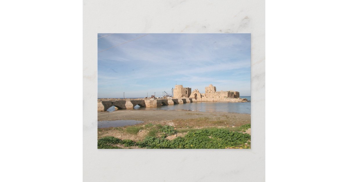 Saida Sea Castle Postcard | Zazzle