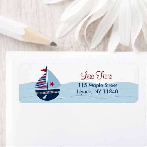 Sail Away Sailboat Baby Shower Address Labels | Zazzle