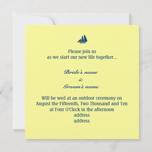 Sail Boat Invitation | Zazzle