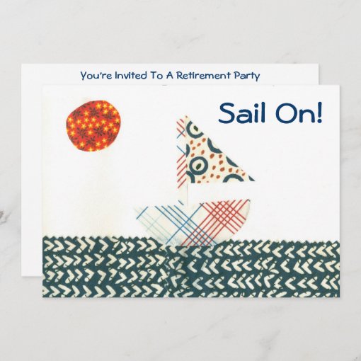 Sail Boat Retirement Party Invitations | Zazzle