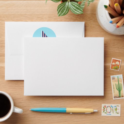 Sailboat Anchor Nautical Theme Envelope | Zazzle