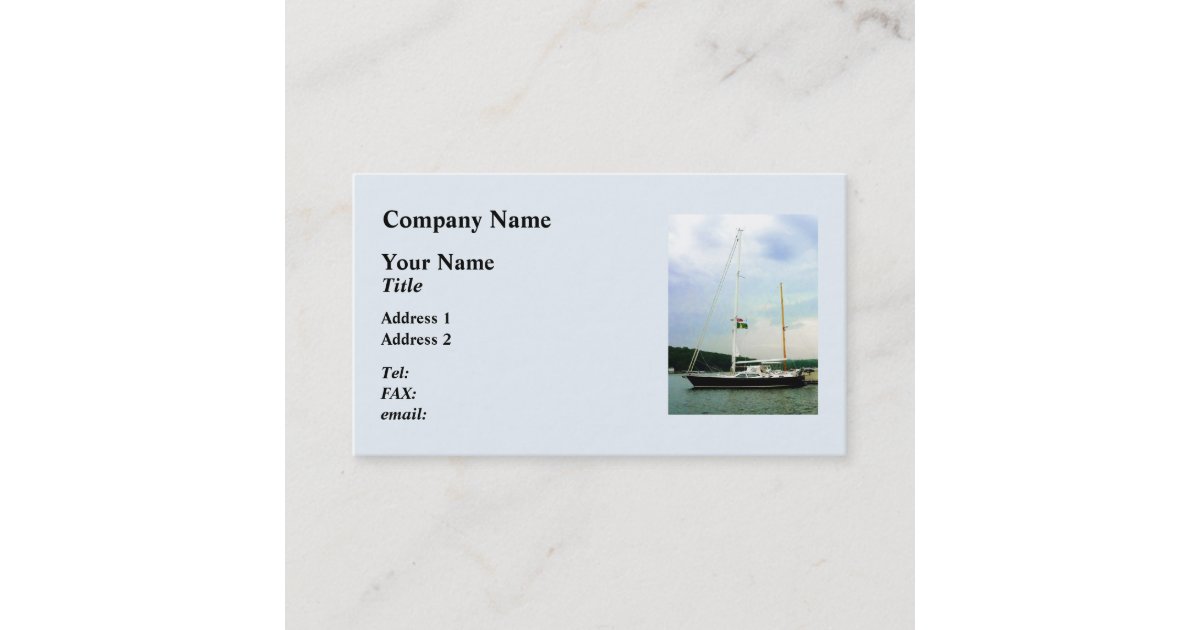 Sailboat at Anchor Business Card | Zazzle