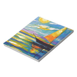 Sailboat at sunset notepad | Zazzle