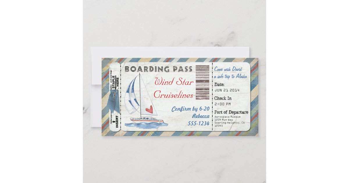 Sailboat Boarding Pass | Zazzle