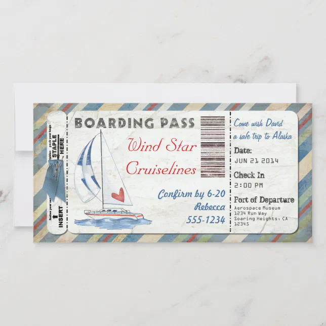 Sailboat Boarding Pass | Zazzle