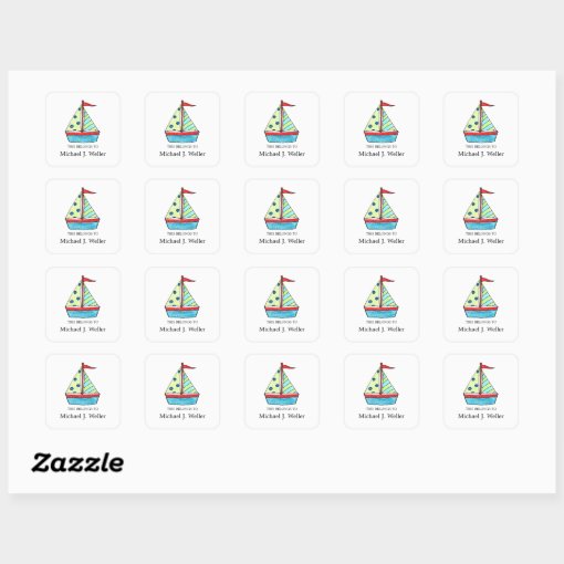 Sailboat Bookplates | I.D. Labels | Zazzle